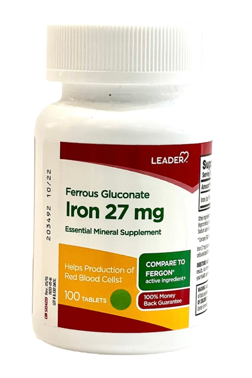 Iron 27mg | Ferrous Gluconate | 100 Tablets – First Pharmacy